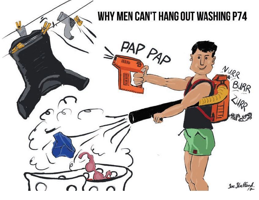 Cartoon: Man vs. washing line - CountryWide